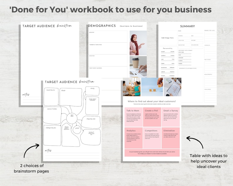 Business Workbook, INSTANT DOWNLOAD, Target Audience, Business Template ...