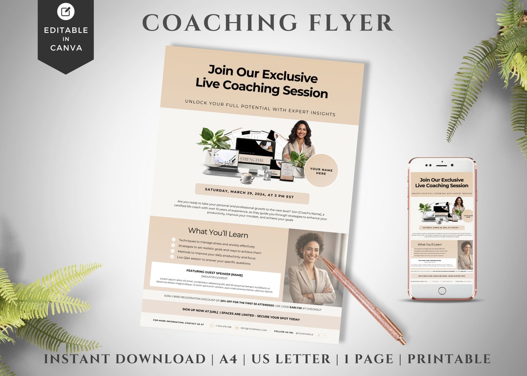 Business Coach Flyer | Promote Your Coaching Event | Business Leaflets ...