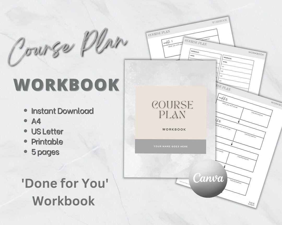 Online Course Planner, INSTANT DOWNLOAD, Done for You, Business ...