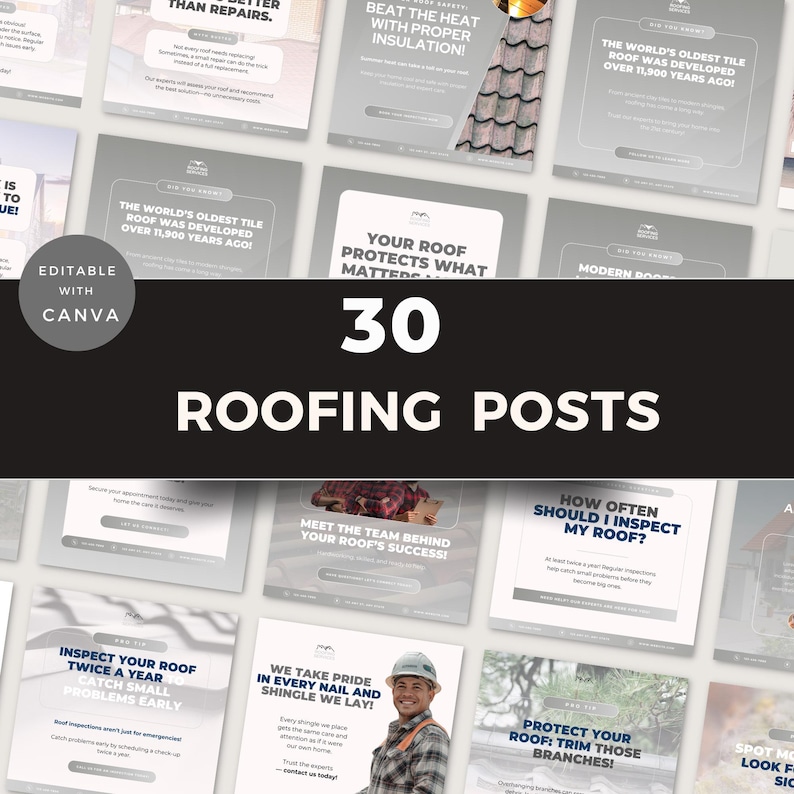 Editable Instagram Templates for Roofing Contractors | Construction ...