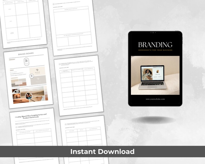 Branding Worksheet INSTANT DOWNLOAD Branding Kit Brand Design Kit Brand ...