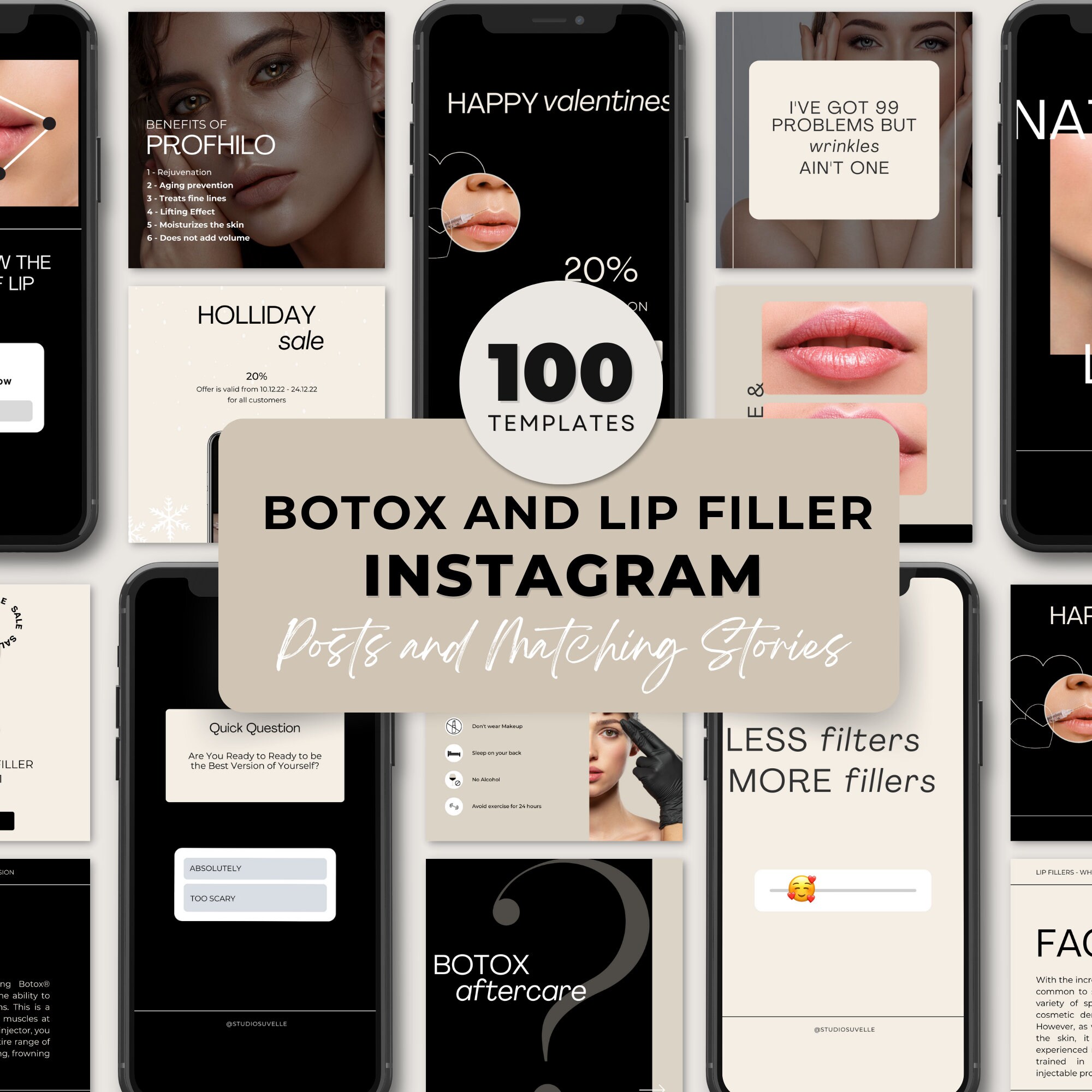Instagram Story Templates for Botox Lip Filler Story Templates Botox ...