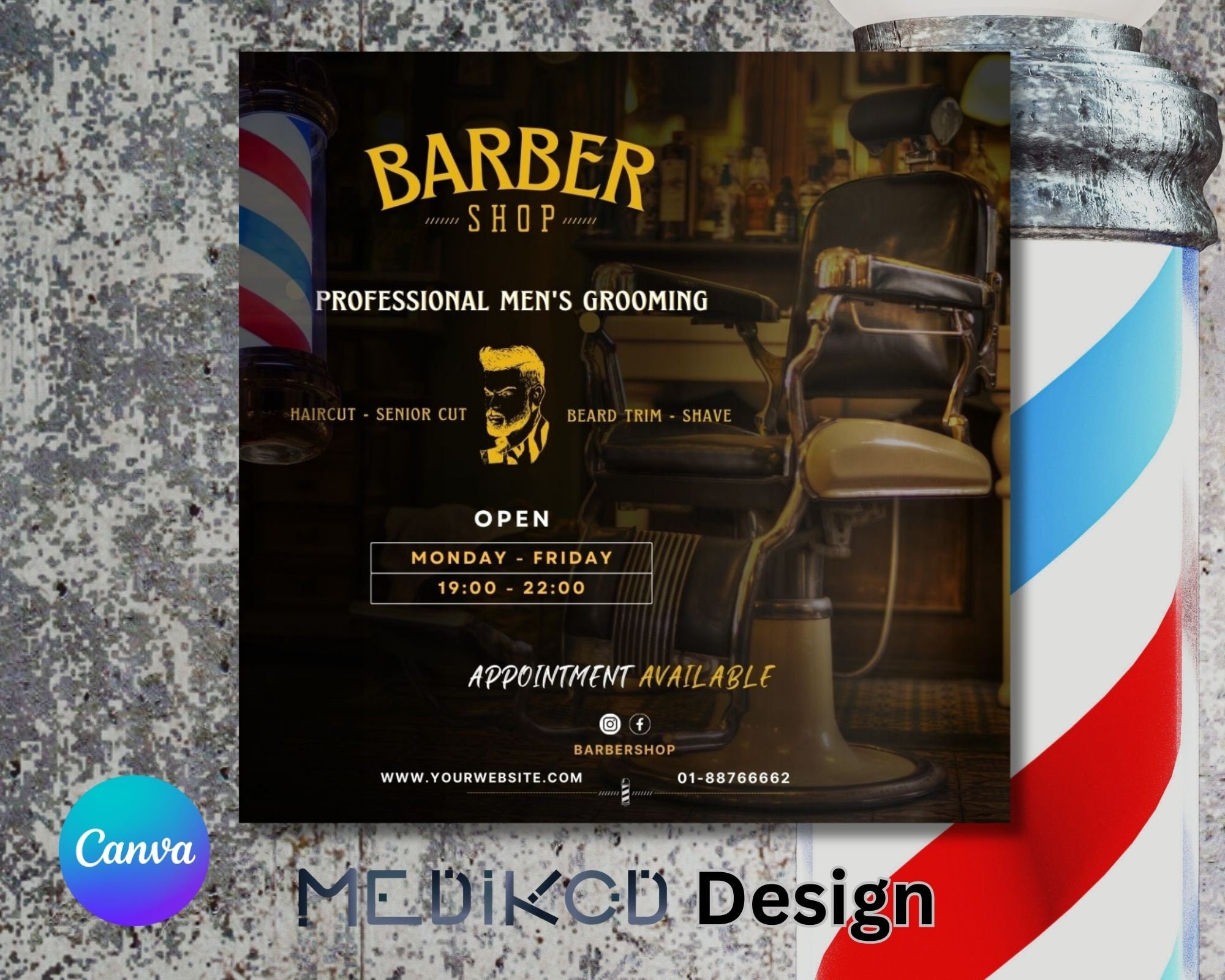Barbershop Flyer, Barber Flyer, Instagram Flyer, Social Media Flyer ...