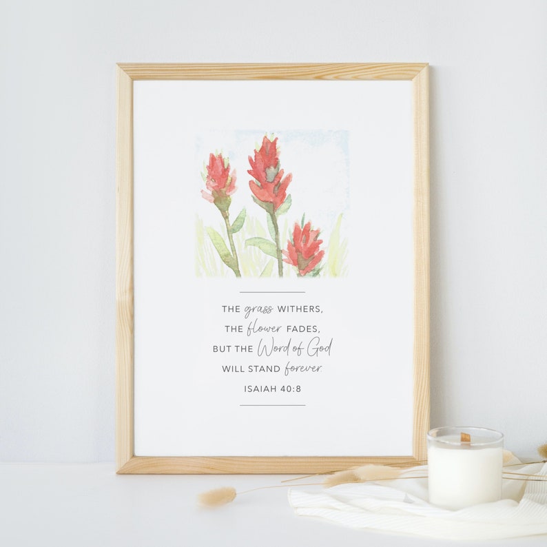Digital Download Watercolor Bible Verse Prints set of 4 Bible Verse ...