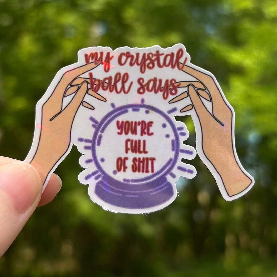 Crystal Ball Sticker, Laptop Decal, Water Resistant Sticker, Water ...