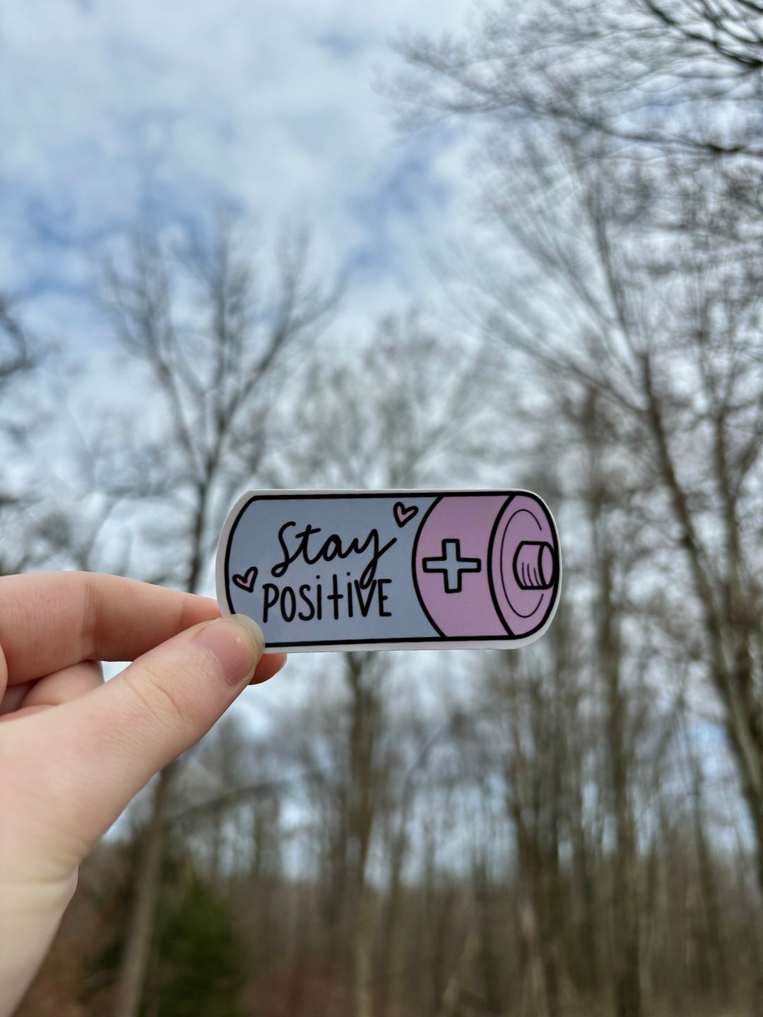 Stay Positive Sticker, Laptop Decal, Water Resistant Sticker, Water ...