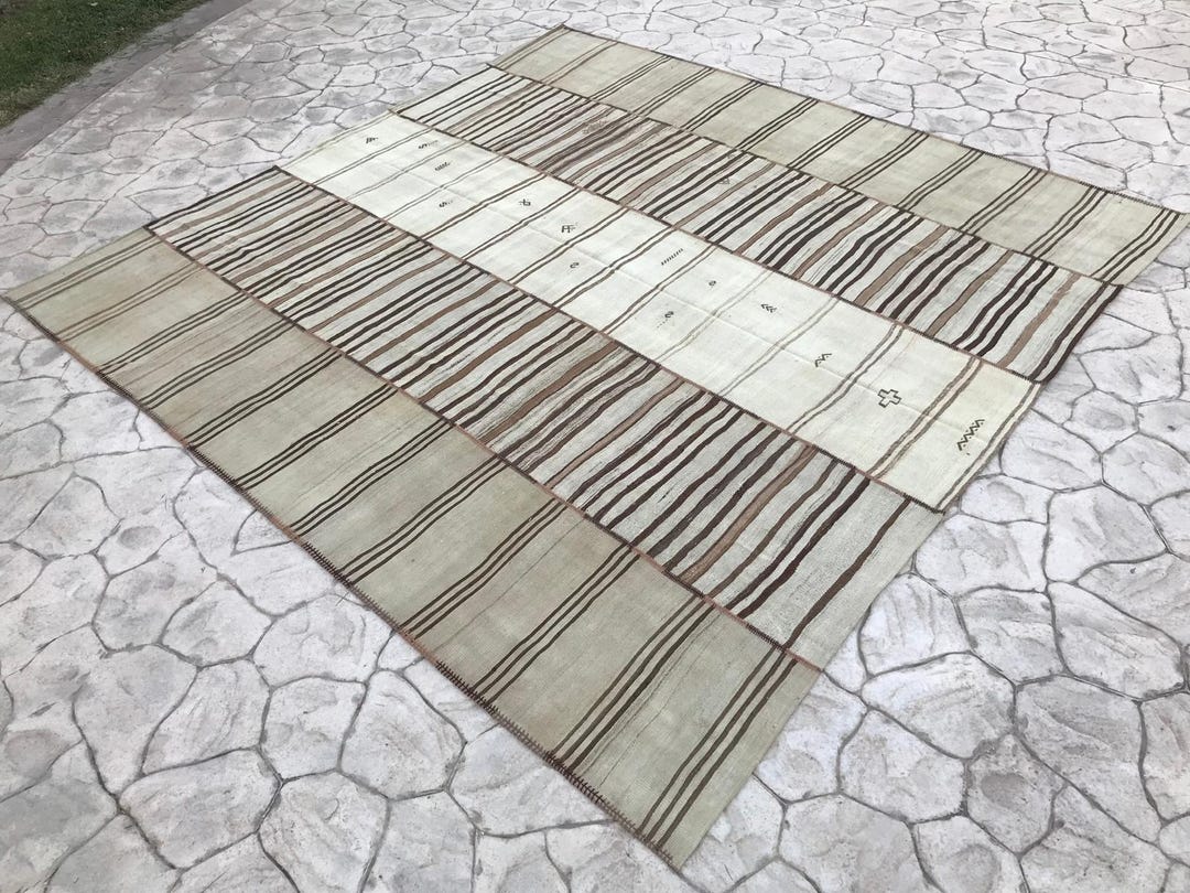 10x11 Area Rug Extra Large Neutral Kilim Rug, 10x11 Oversize Natural ...