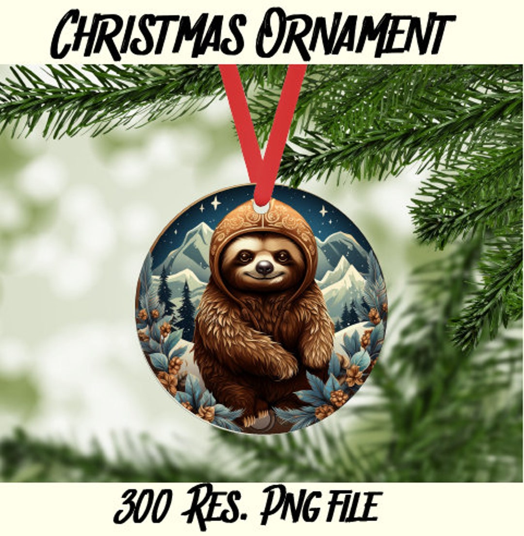 Sloth 8 Christmas Digital PNG Instant Download - Tropical Rainforest ...