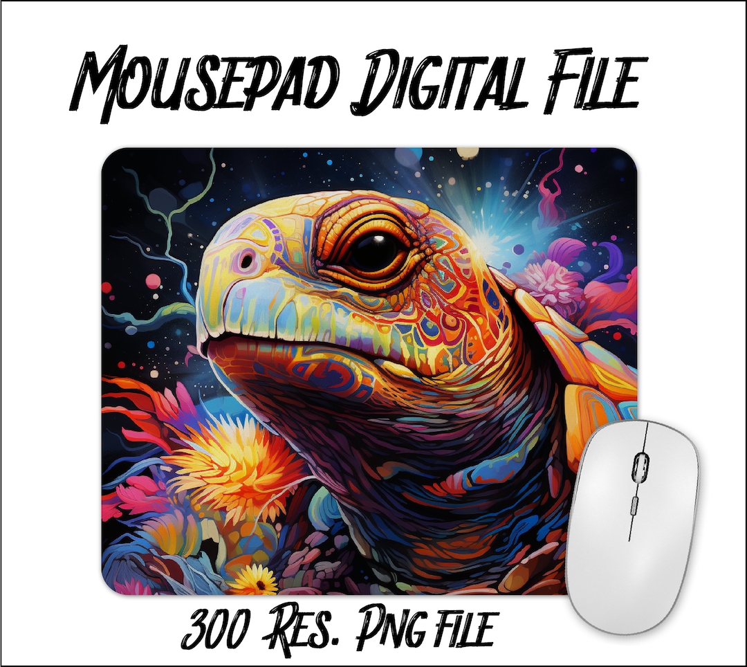 Psychedelic Sea Turtle Digital PNG File - Mousepad - Ocean Animals ...