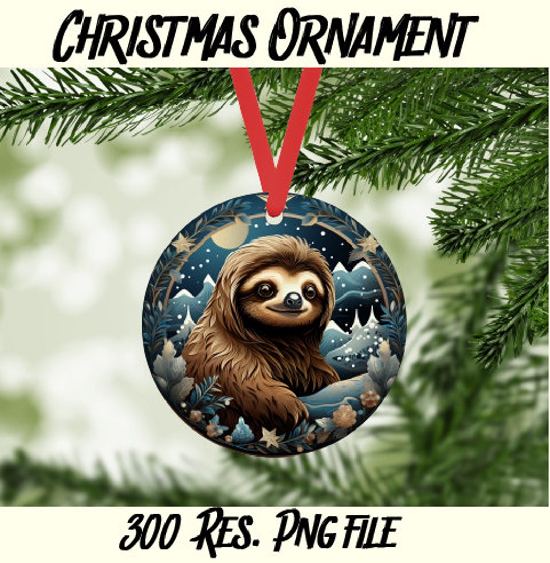 Sloth 10 Christmas Digital PNG File Instant Download - Tropical ...