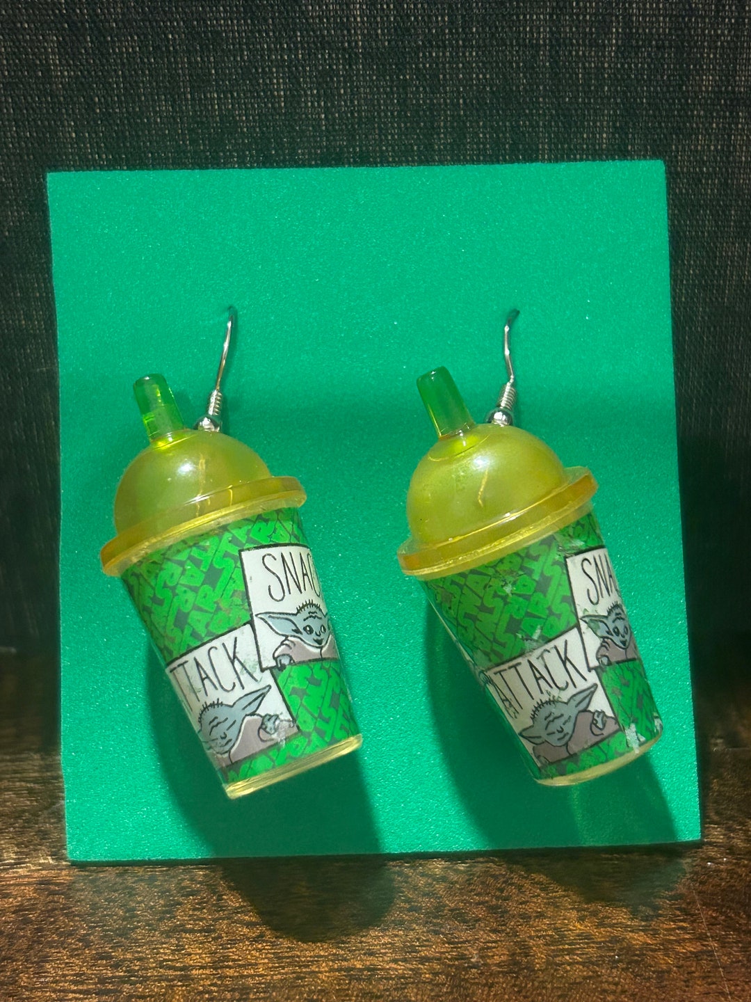 Baby Yoda Slush Drink Toy Mini Brands Earrings - Etsy