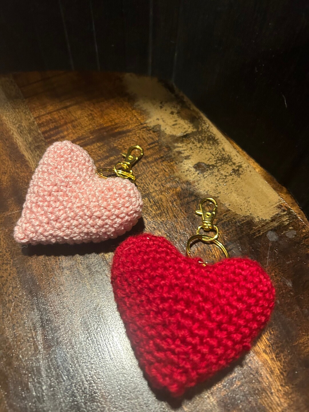 Heart Keychain Handmade Crochet Amigurumi Hearts Keychains - Etsy