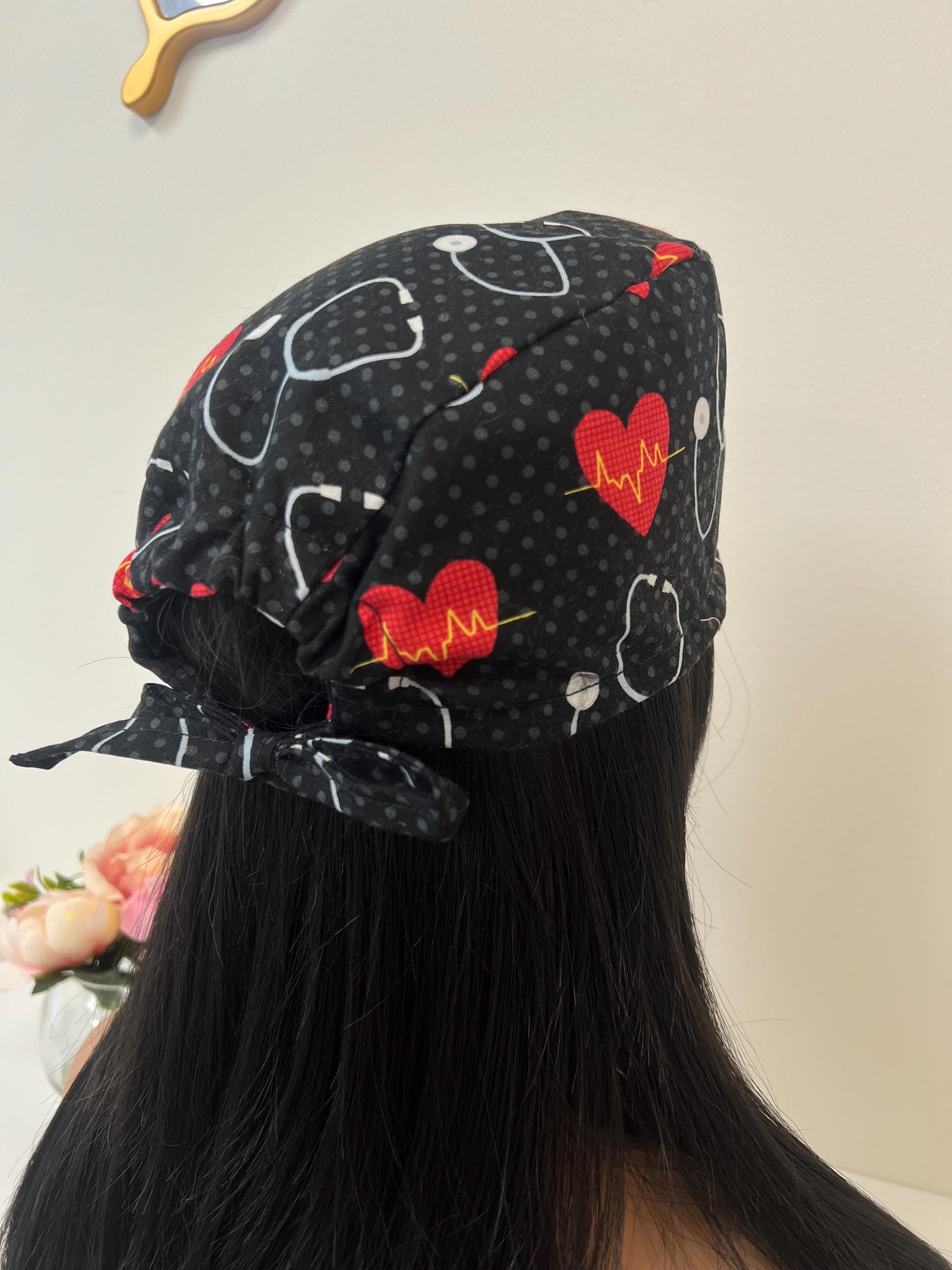 Black Stethoscope Surgical Cap Black Satin - Etsy