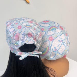 Rainbow Blue Cinna Adjustable Plush Bonnet Satin Lined - Etsy