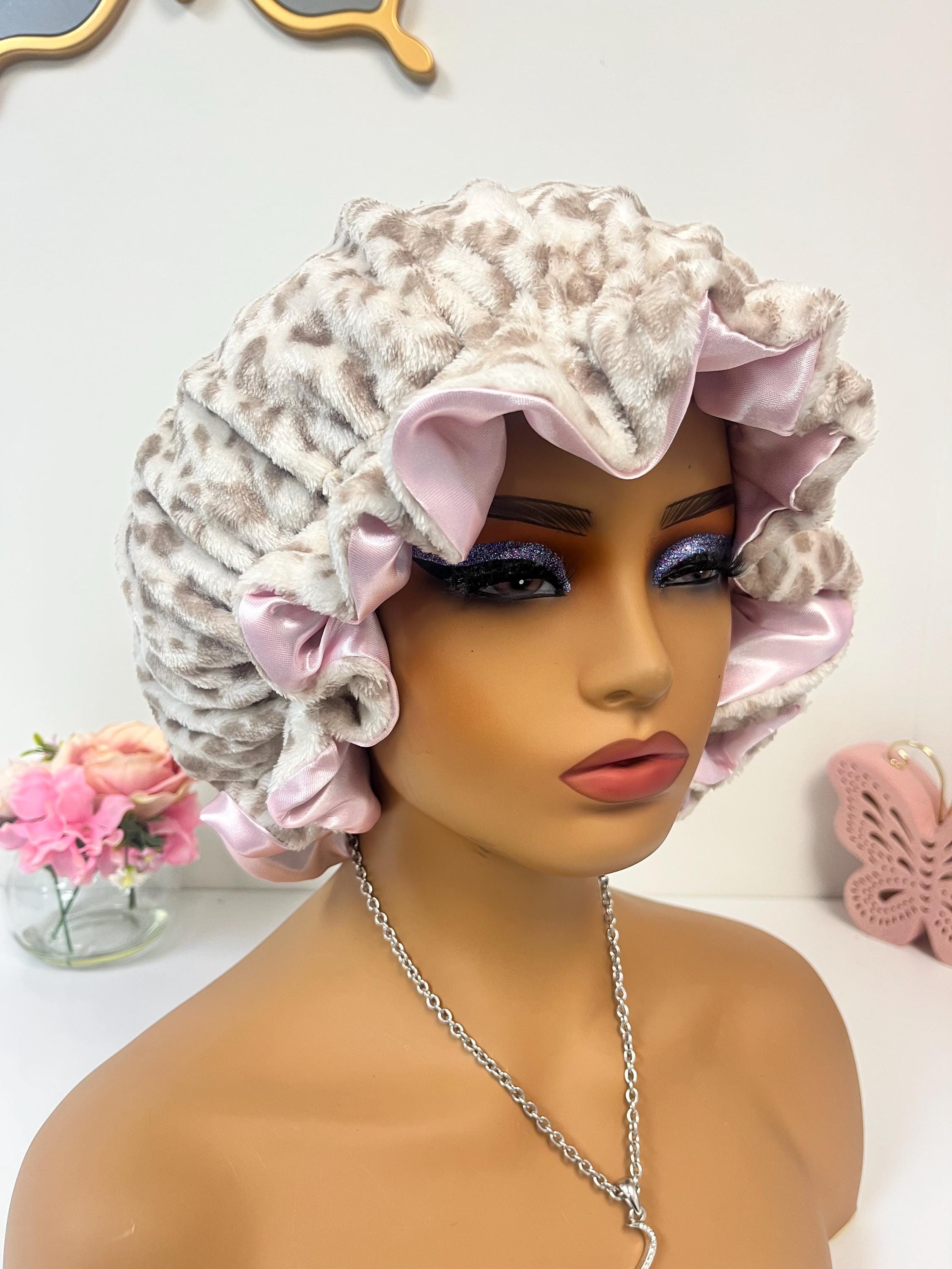 Tan Leopard Print Adjustable Satin Lined Plush Bonnet W/ Ruffles - Etsy