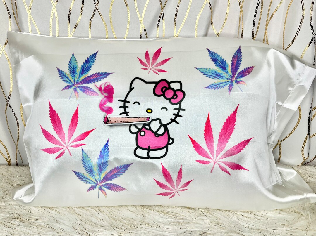 Hello Weed Kitty Satin Pillow Case Cute Gift - Etsy