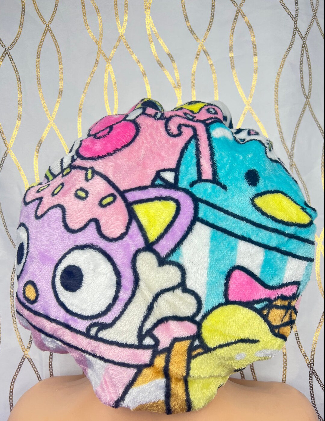 Cupcake Plush Bonnet With Black Satin Reversible Bonnet - Etsy