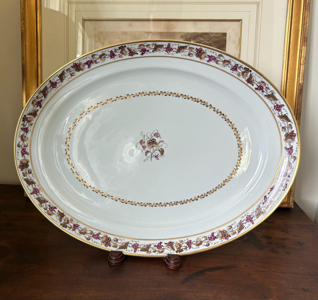 Vintage Mottahedeh Hand Decorated "brandywine Winterthur" Pattern Large ...