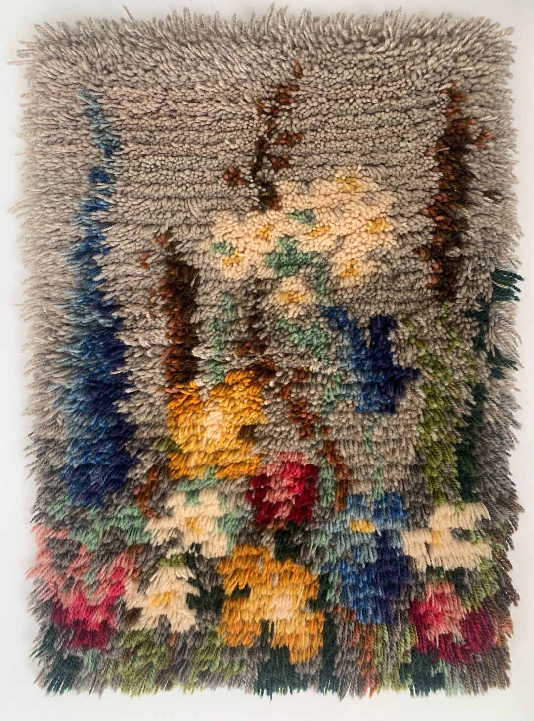 Mid-century Modern 1970's Swedish Hand Woven Shag Wool marks Rya Wall ...