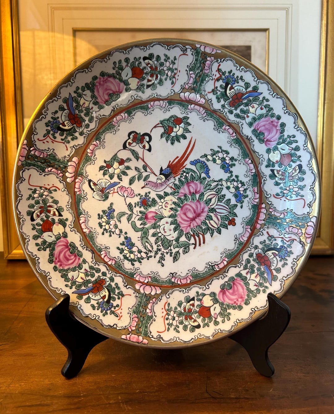 Beautiful Vintage Chinese Export Porcelain Display Plate Famille Rose ...