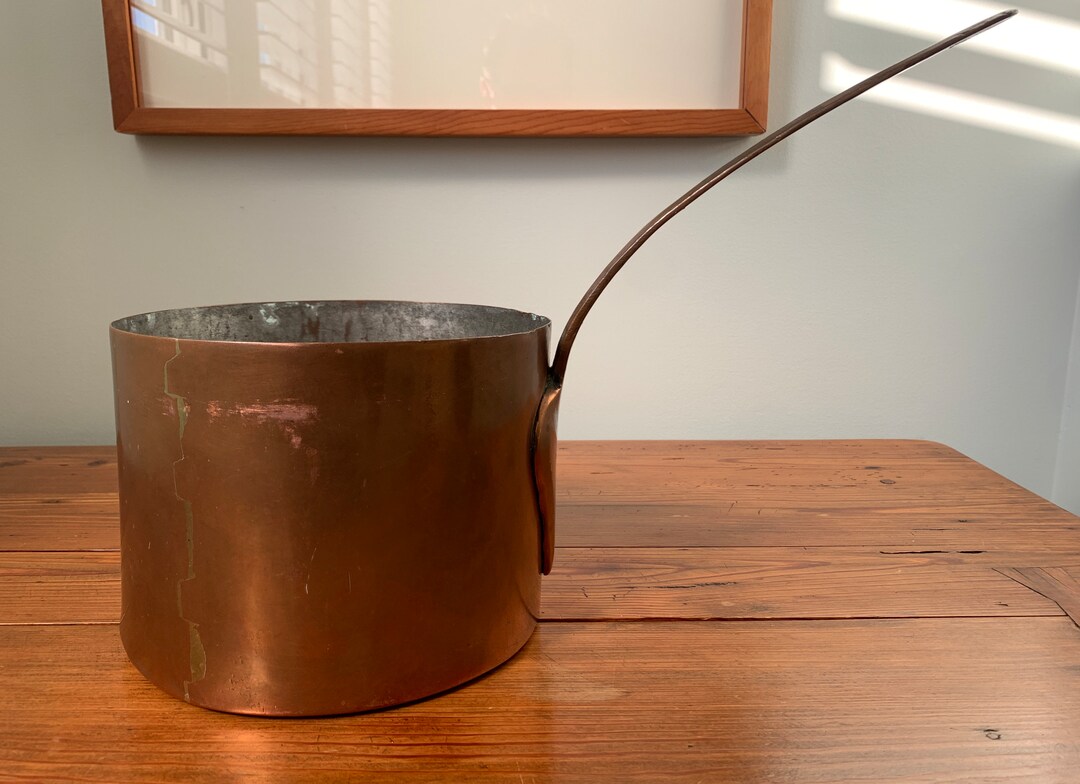 Antique Copper Hand Made Cooking Pot With Riveted Copper - Etsy