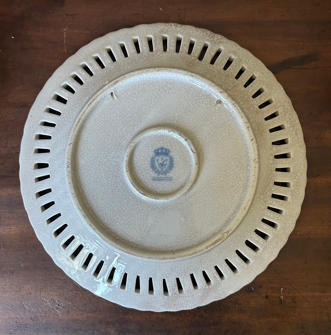 Vintage Wong Lee Blue & White Hand Painted Scalloped Rim and ...