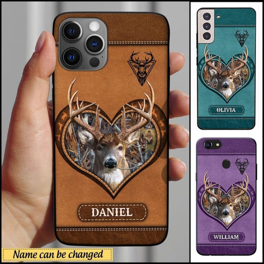 Deer Hunting Leather Pattern Personalized Phone Case,deer Hunting Phone ...