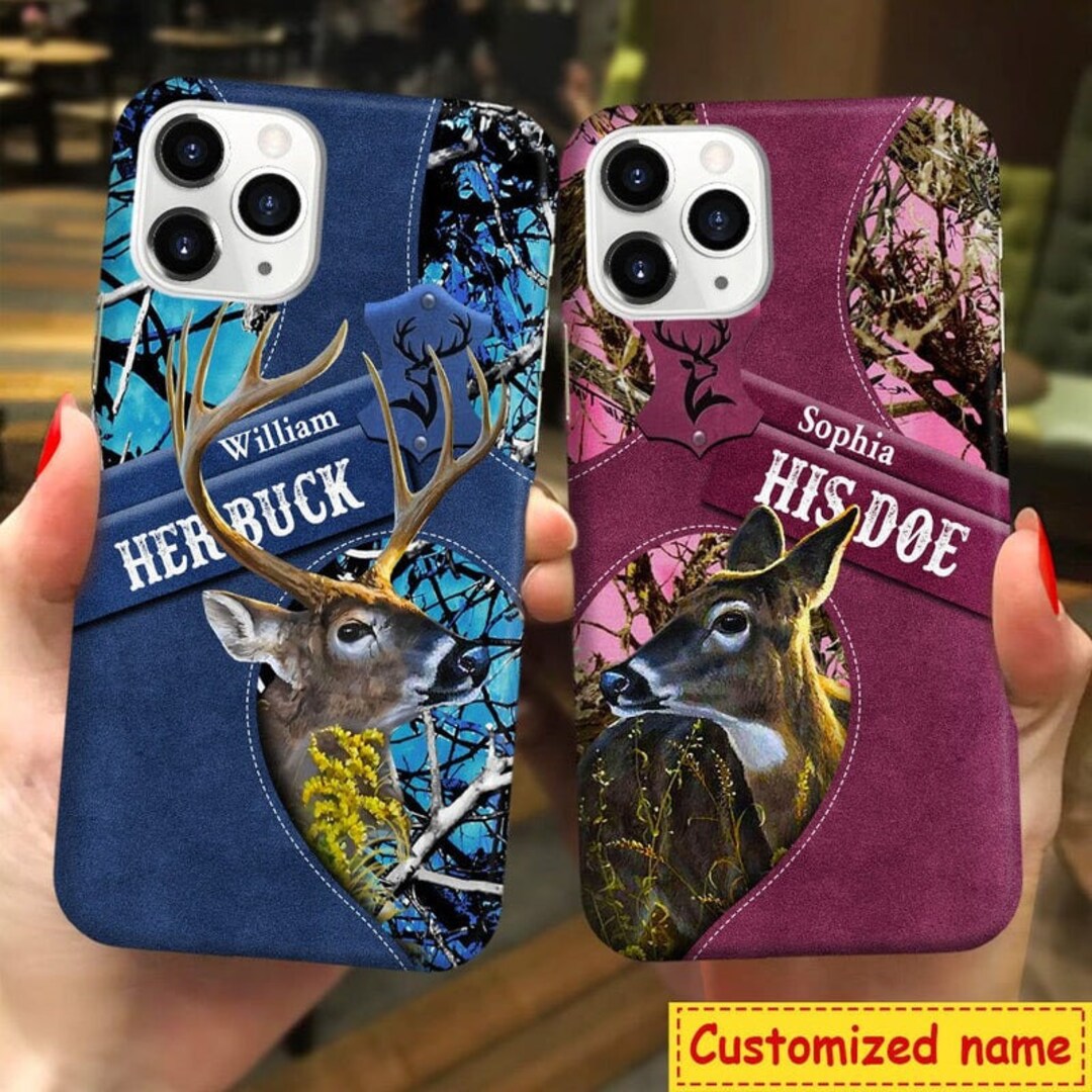 Personalized Her Buck His Doe Name Couple Deer Phone Case,deer Hunting ...