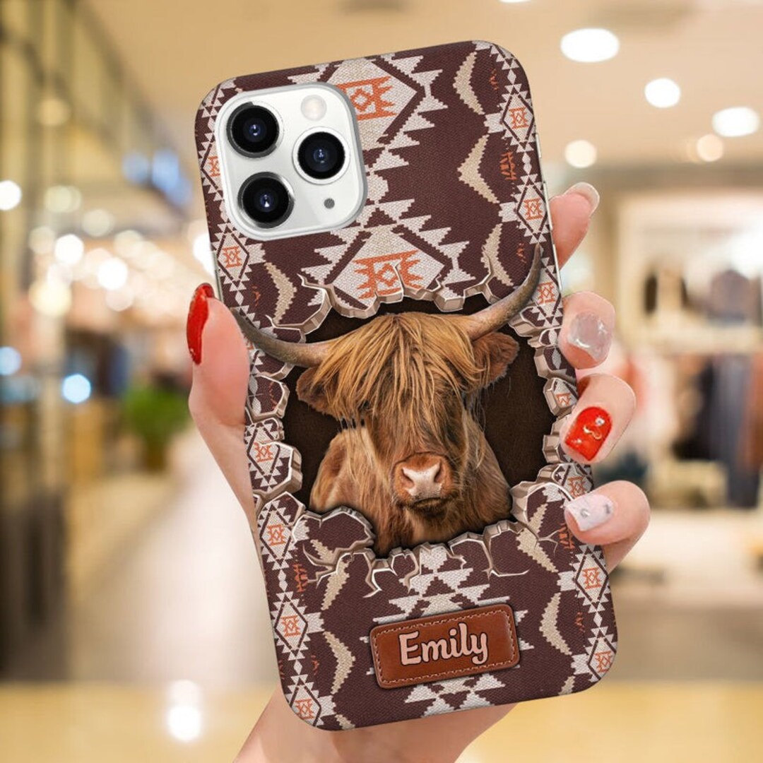 Retro Country Farm Love Cows Cattle Crack Southwestern Cowhide Pattern ...