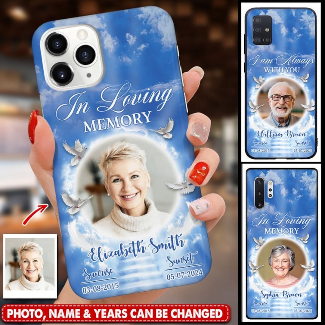 In Loving Memory Heaven Sky Custom Photo Personalized Memorial Phone ...