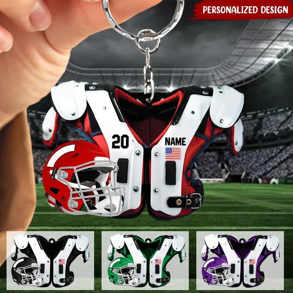 Football Keychain - Etsy