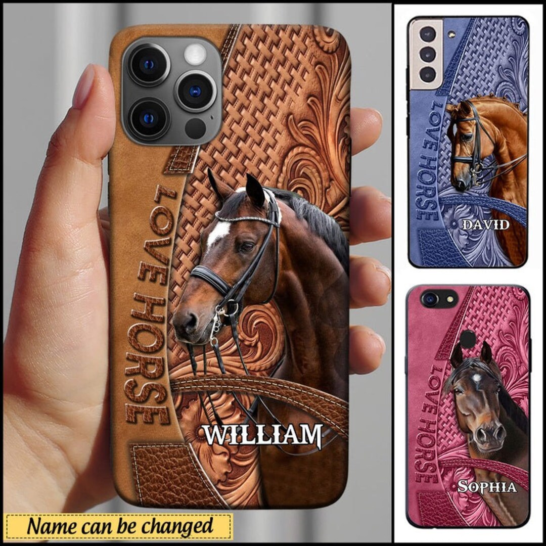 Love Horse Leather Pattern Personalized Phone Case ,horse Phone Case ...