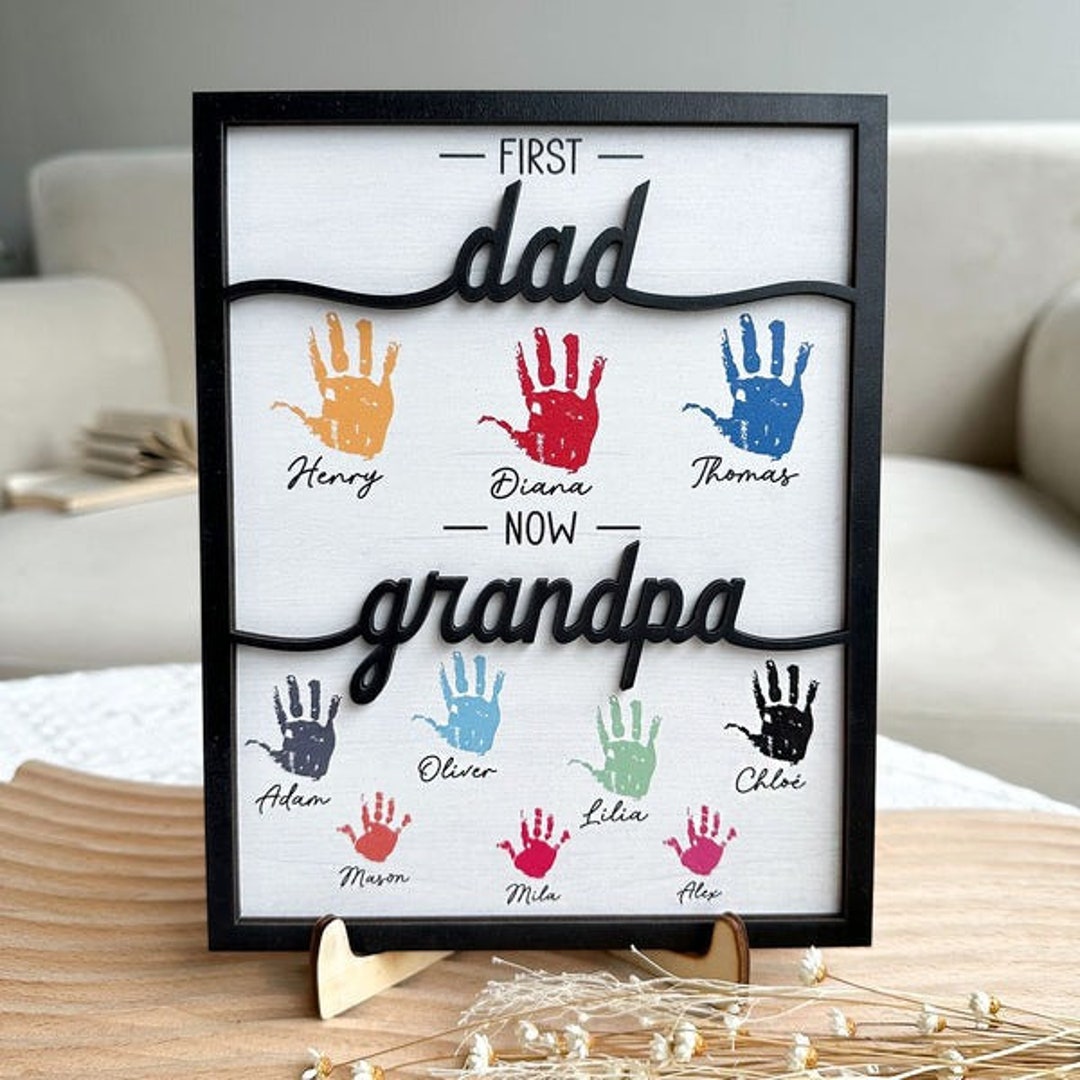 First Dad Now Grandpa - Personalized Wooden Plaque,gift for Dad,gift ...