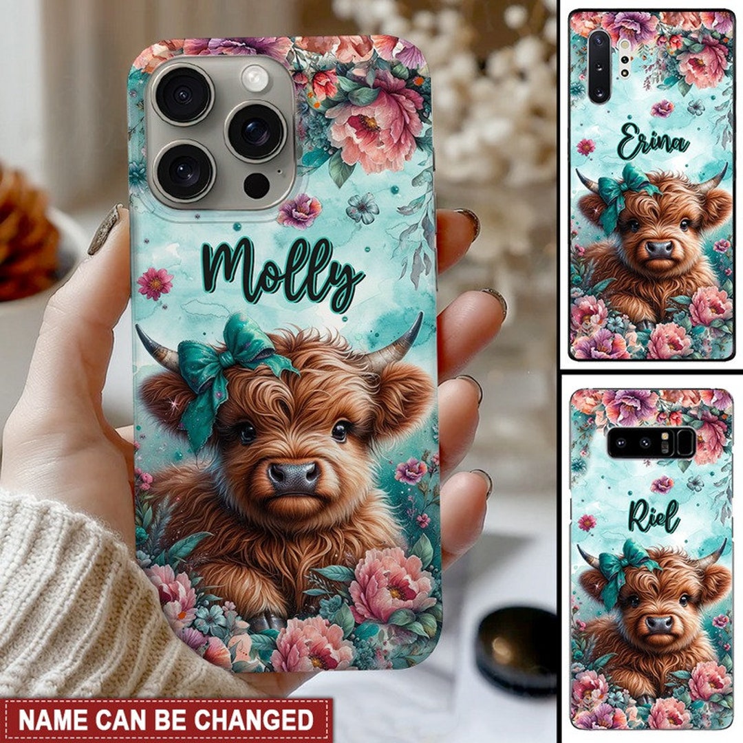 Baby Highland Cow Personalized Phone Case ,love Cow Cattle Farm ...