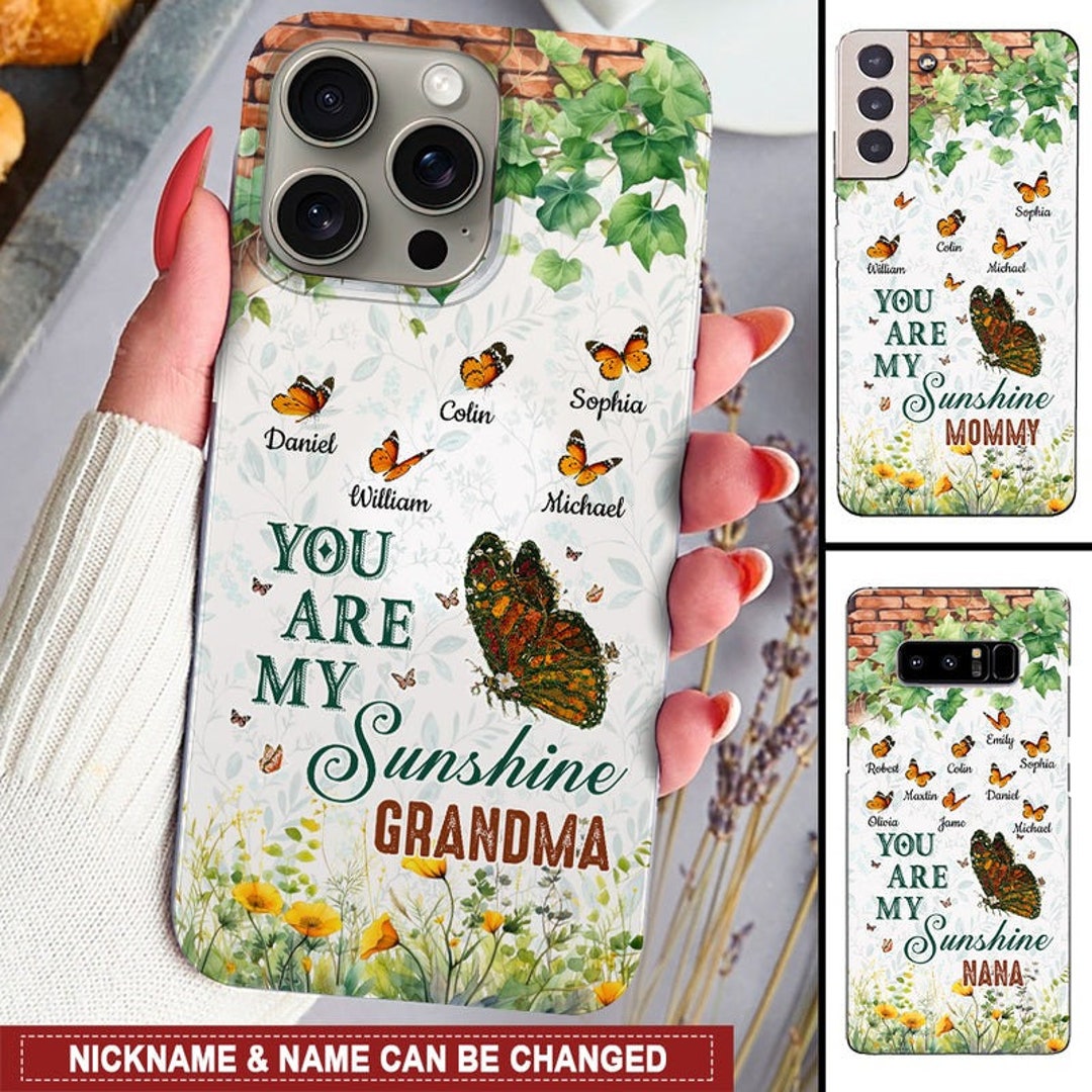 Floral Garden You Are My Sunshine Grandma Mom Butterfly Kids,custom ...