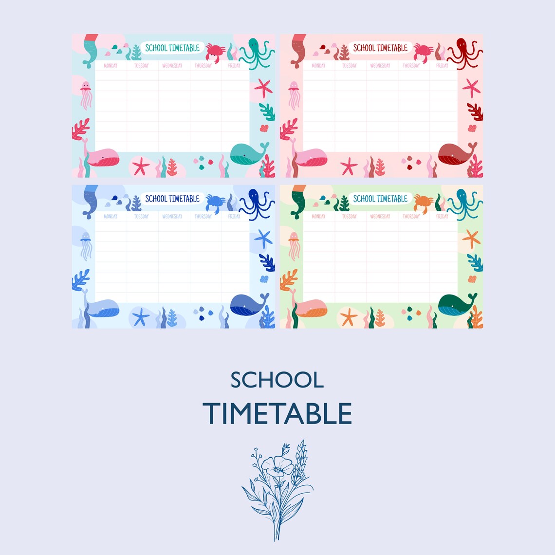 Printable School Weekly Schedule | Printable Download |class and Room ...
