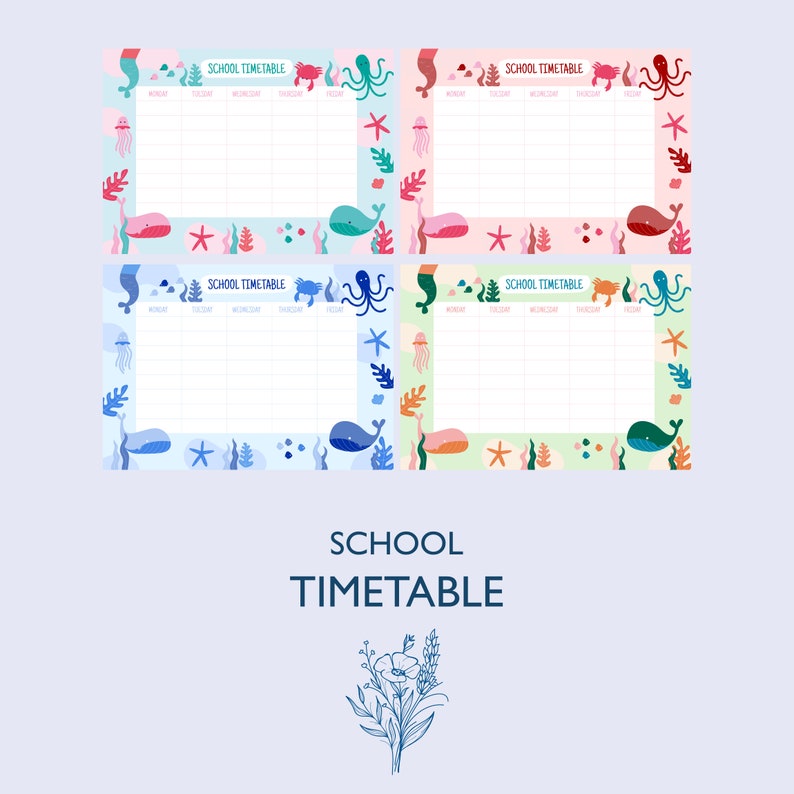 Printable School Weekly Schedule | Printable Download |class and Room ...