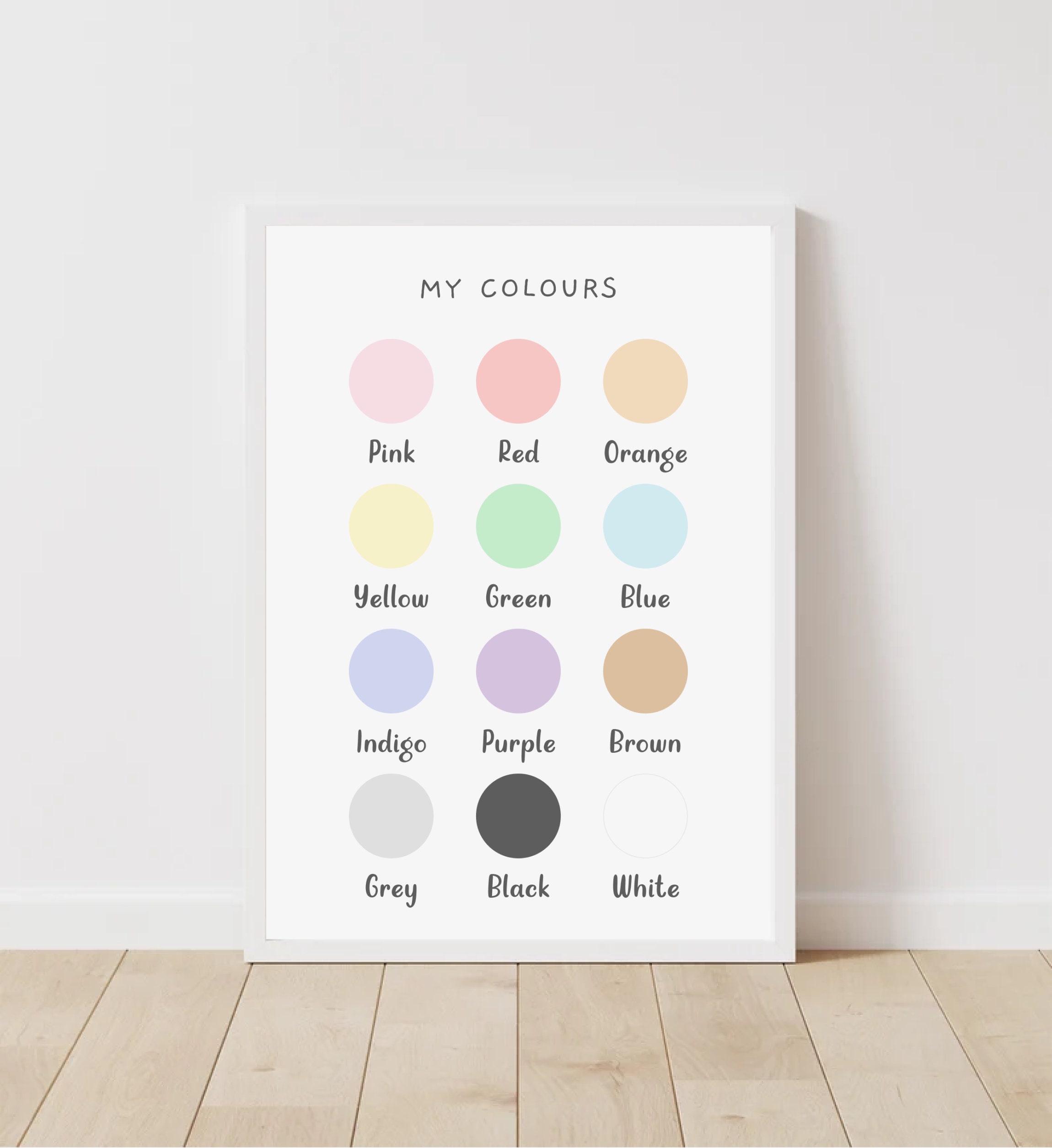 Educational Colours Poster, Printable Colours Wall Art, Homeschool ...