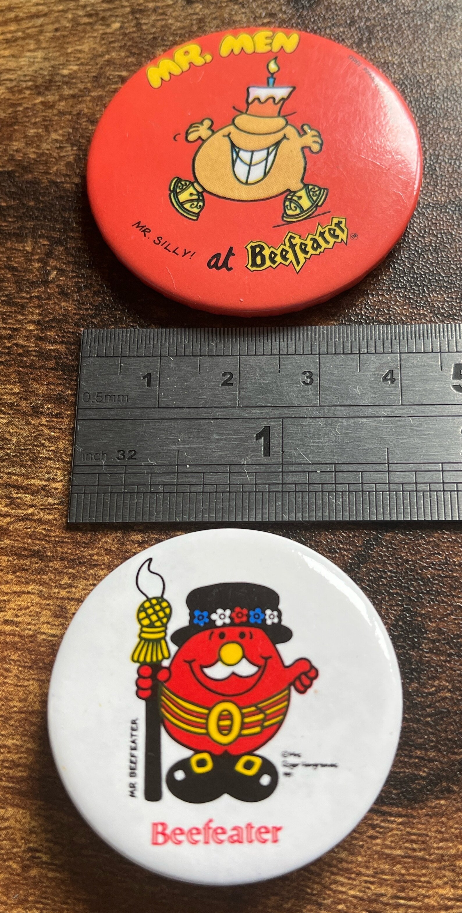 Vintage 1990s Beefeater Mr Men Badges Mr Silly Mr Beefeater - Etsy