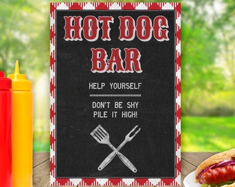 Hot Dog Banners Printable Hot Dog Bar Hot Dog Theme - Etsy