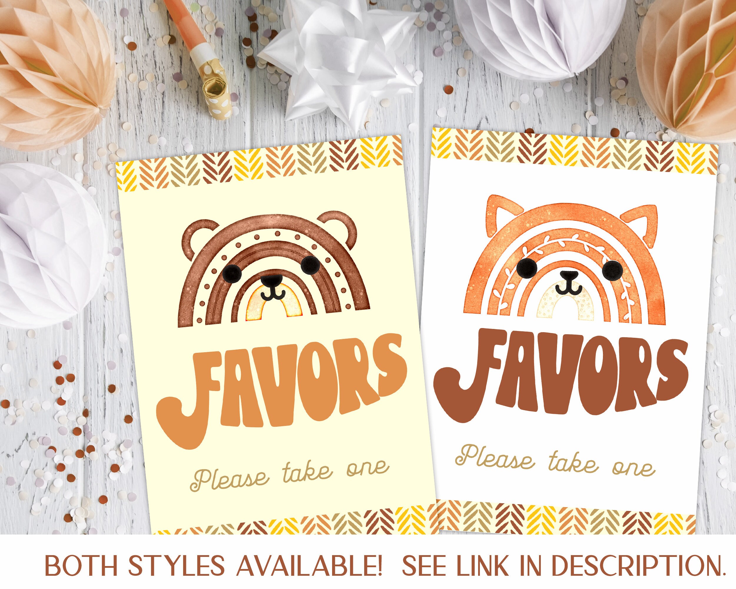 Boho Rainbow Birthday Favors Table Sign Printable Woodland - Etsy