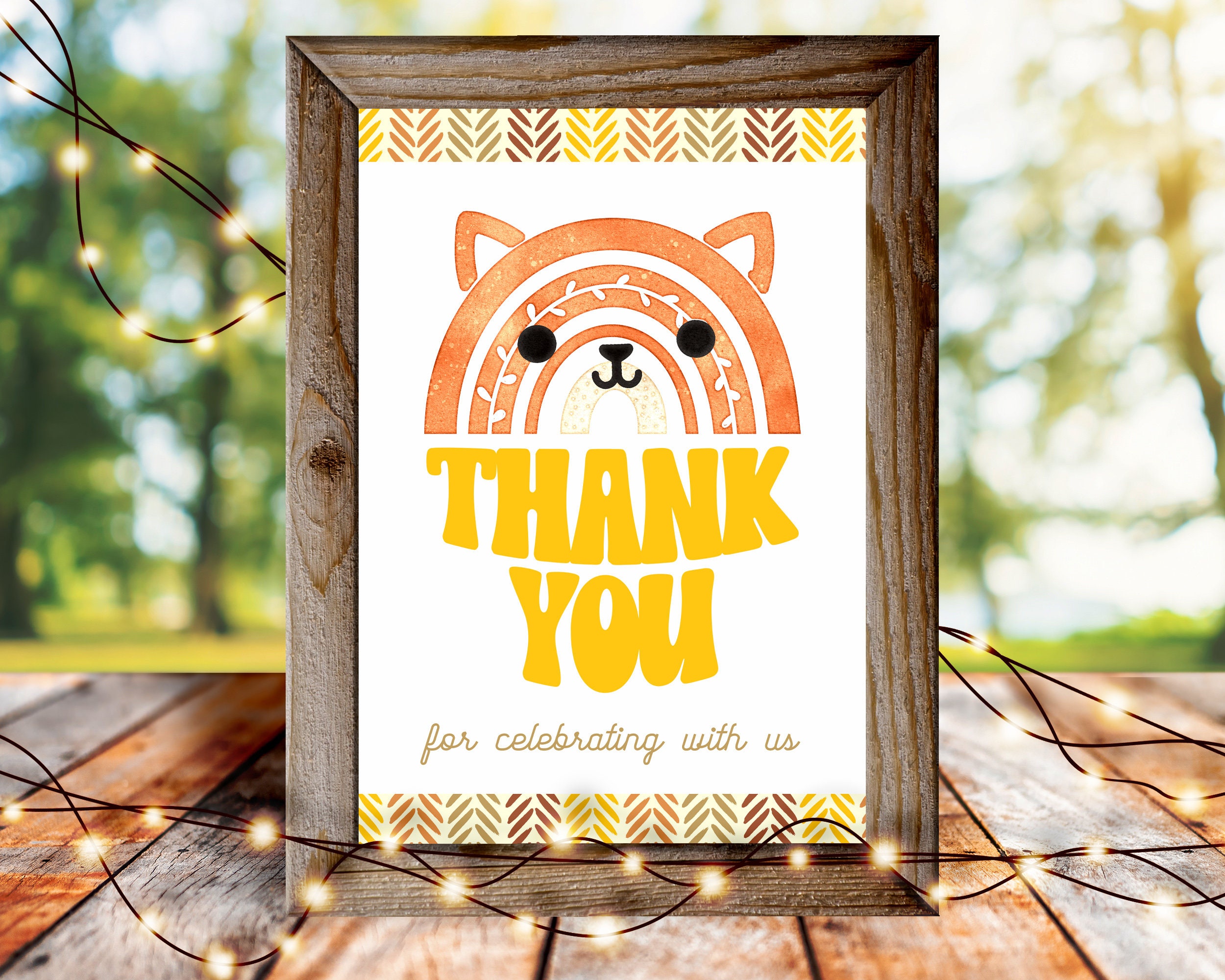 Boho Rainbow Birthday Thank You Table Sign Printable Woodland - Etsy ...