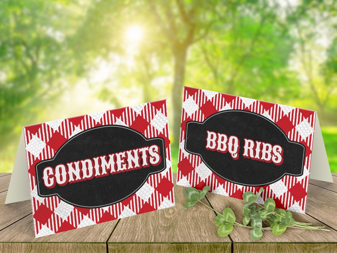 BBQ Party Printable Food Label Printable Barbecue Party Food - Etsy