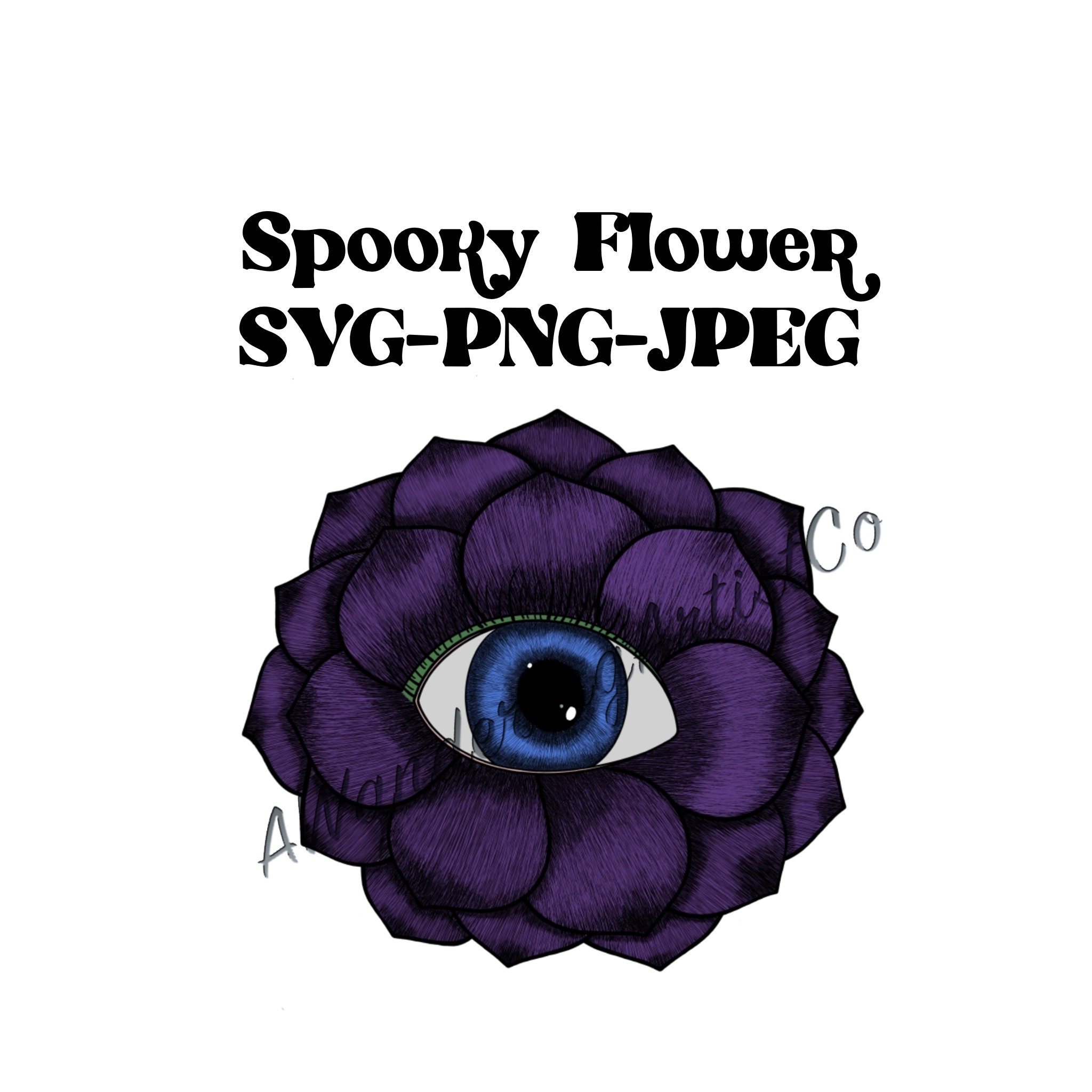 Spooky Eye Flower SVG PNG JPEG File Downloads - Etsy