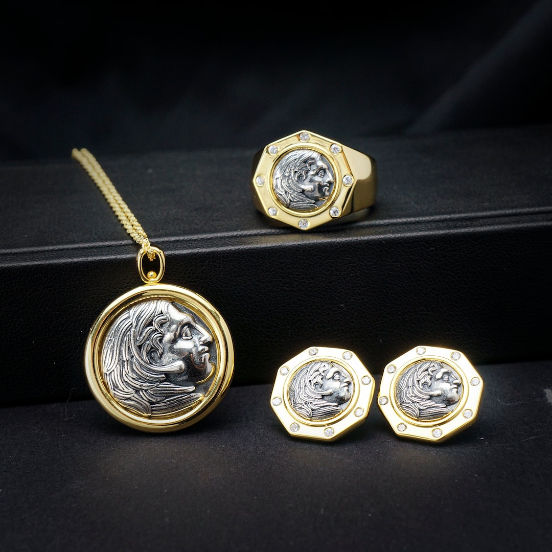 Patronus of Aries Hercules Sterling Silver Coin Necklace Unique Carved ...