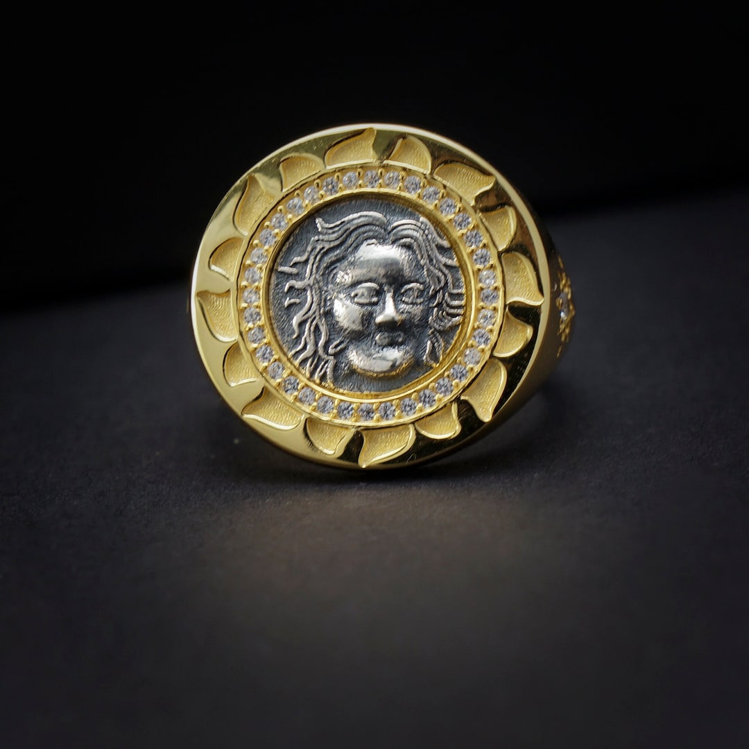 Helios Sun God Coin Ring,ancient Greek Gold Coin Replica Ring ...