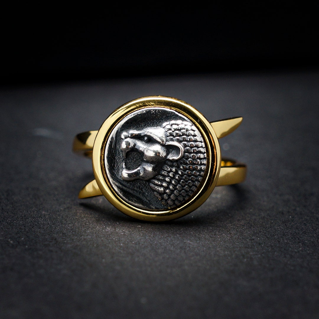 Ancient Greek Miletus City-state Lion Head Coin Ring S925 Sterling ...