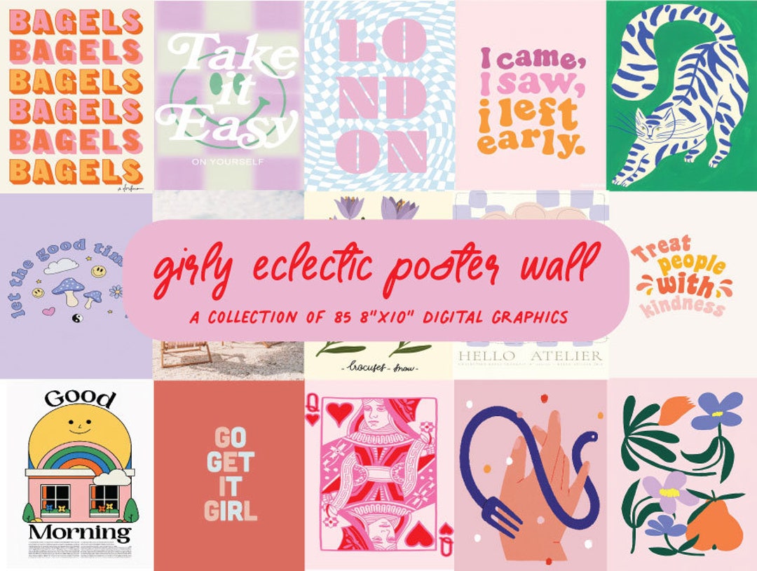 85 ECLECTIC Girls Gallery Wall Art Prints Download, Printable Bundle ...