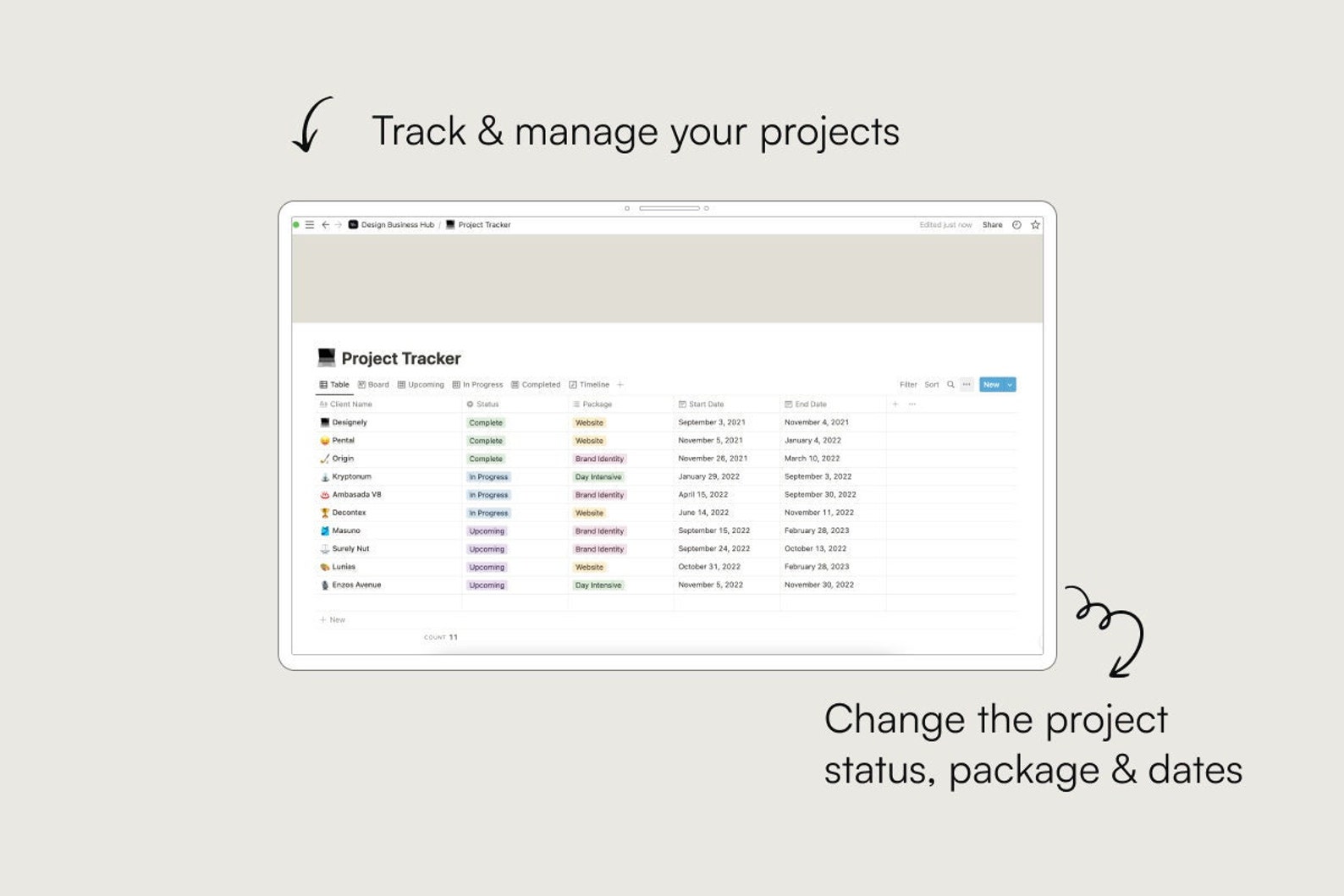 Notion Project Tracker & Client Portal Dashboard for - Etsy