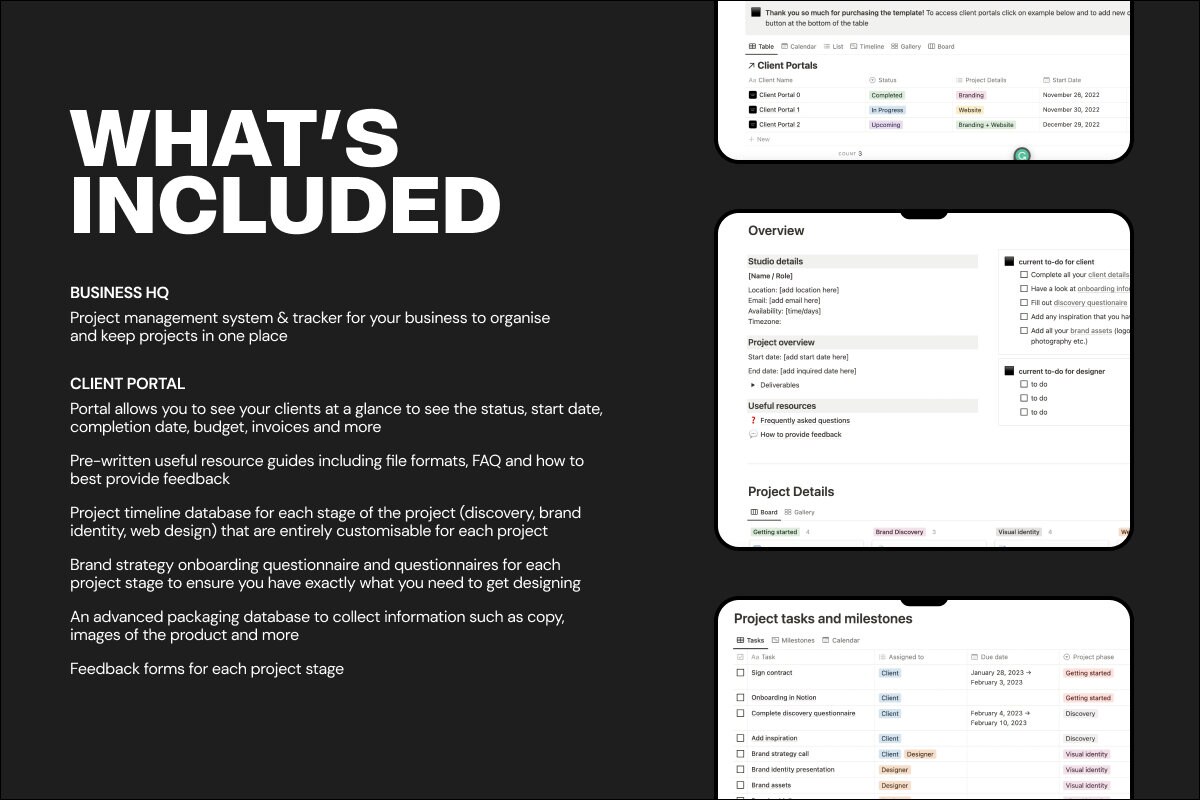 Notion Project Tracker And Client Portal Dashboard For Clients Service Based Business Client